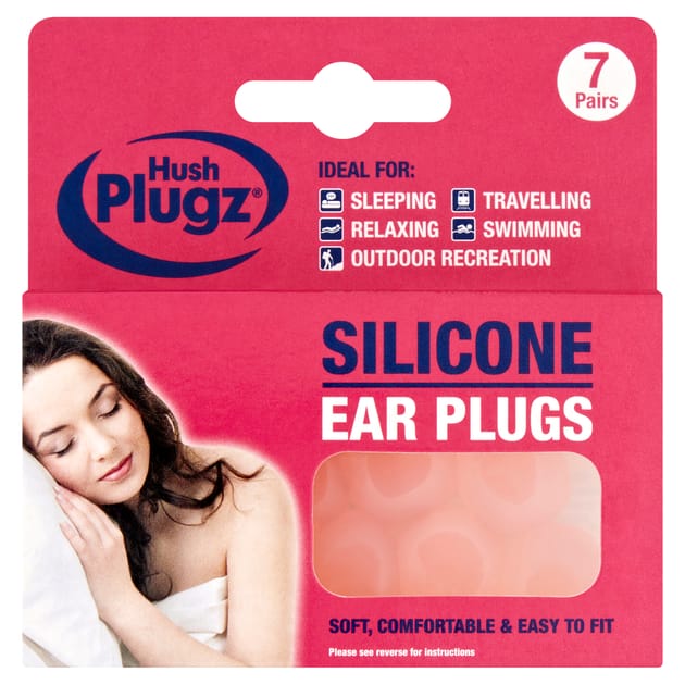 Hush Plugz Silicone Ear Plugs 7 Pair | Home Bargains