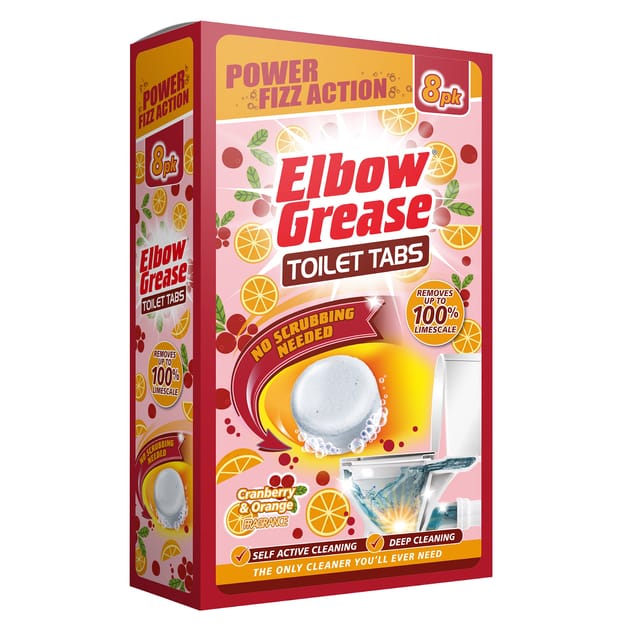 Elbow Grease Toilet Tablets 8 x 30g Cranberry & Orange | Home Bargains