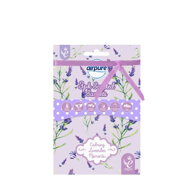 Air Pure Scented Sachet 3 Pack - Calming Lavender Moments | Home Bargains