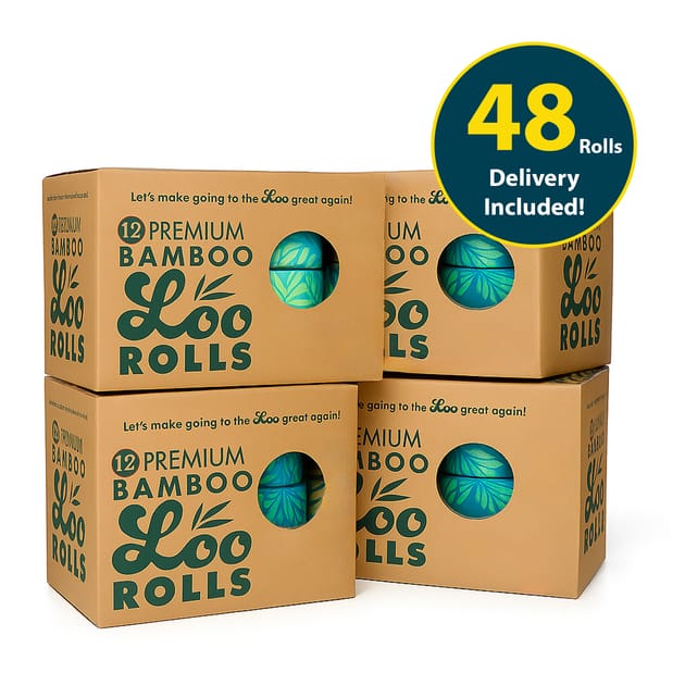 Premium Bamboo Loo Rolls 12 Pack x4 (Delivery Included) | Home Bargains