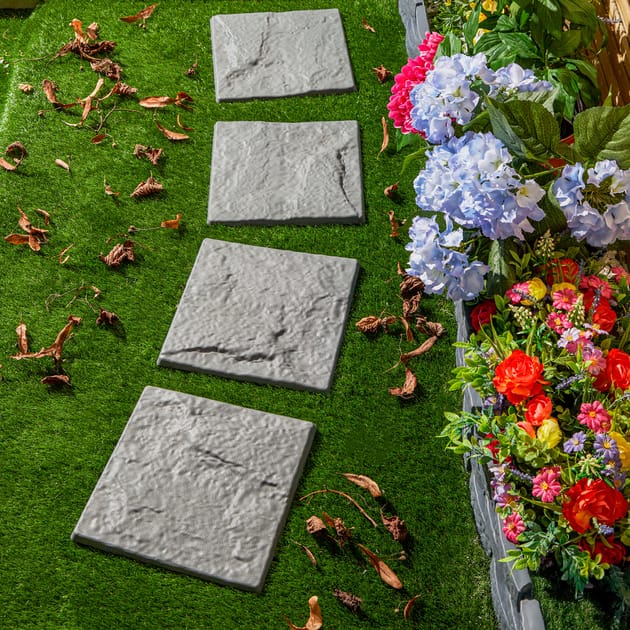 Jardin Stone Effect Stepping Stones 4 Pack | Home Bargains