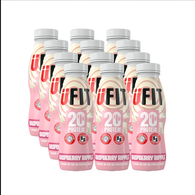UFIT Protein Drink 250g - Raspberry Ripple x12 | Home Bargains