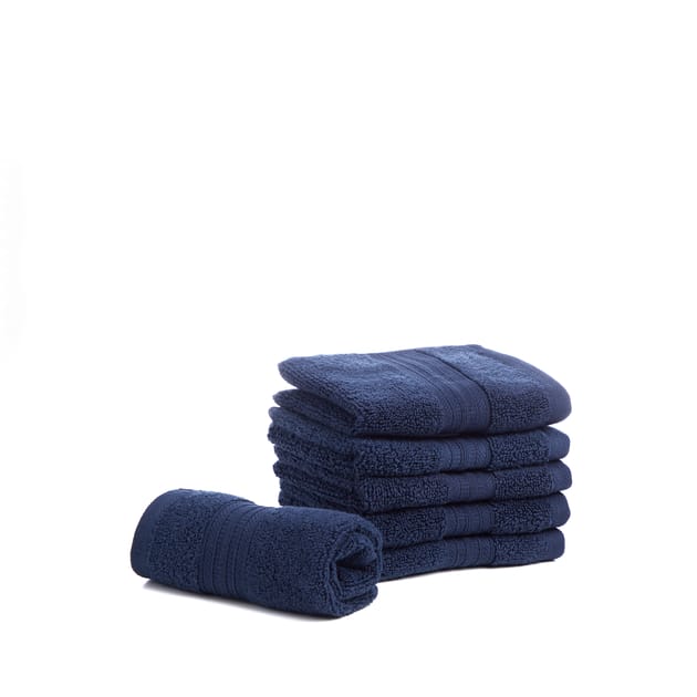 Home Collections Navy 6 Luxury Face Cloths | Home Bargains