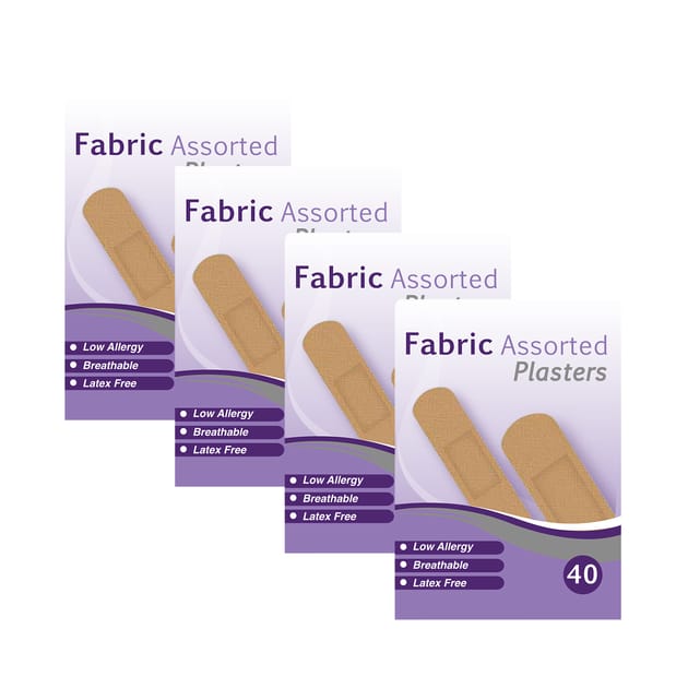 Fabric Plasters Assorted 40s x4 | Home Bargains