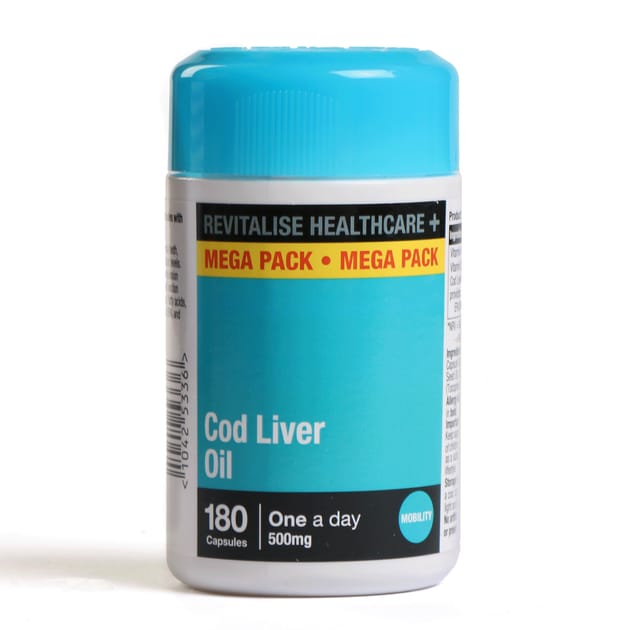 Revitalise Health+ Cod Liver Oil: 180 Capsules | Home Bargains