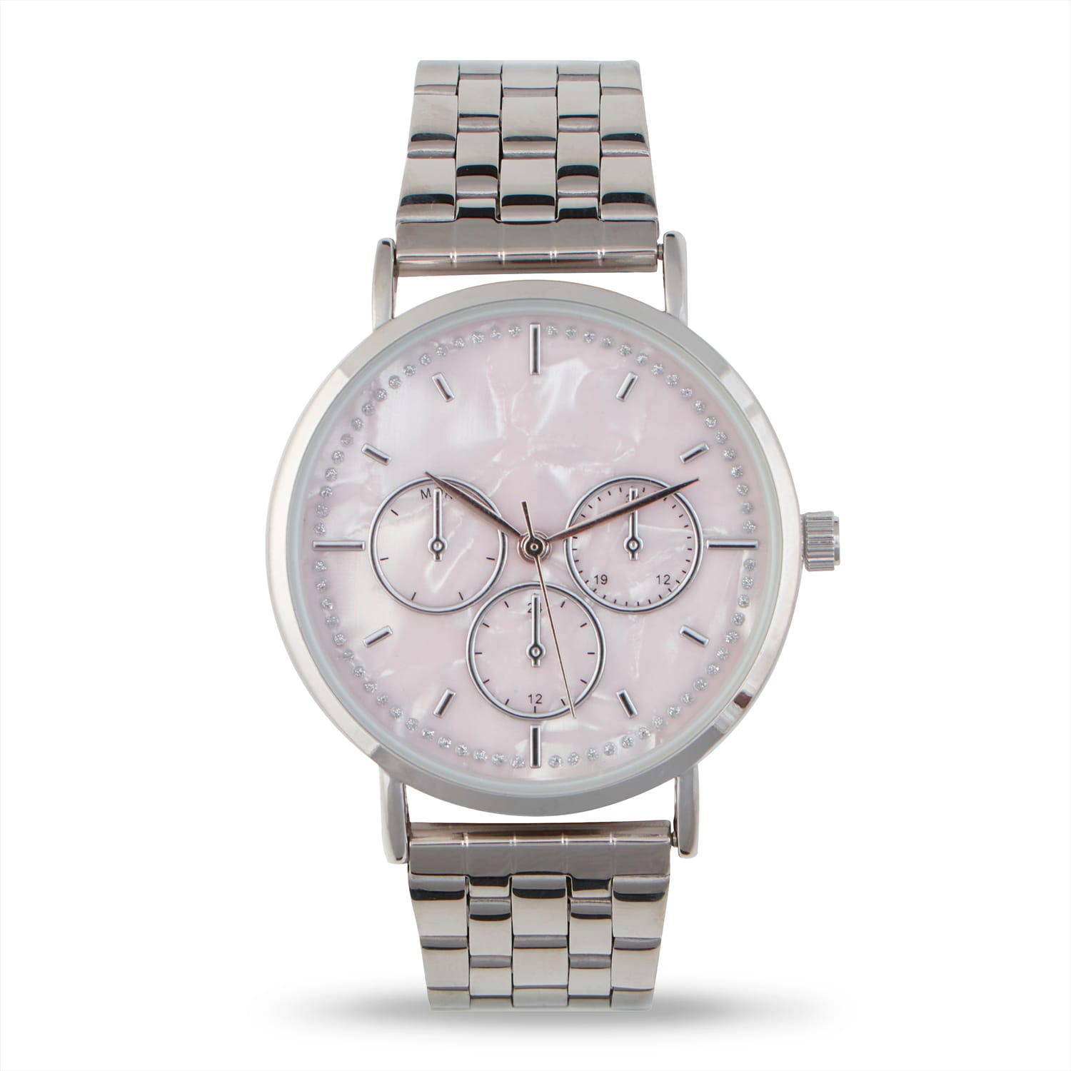 A La Mode Diamante Ladies Watch - Silver | Home Bargains