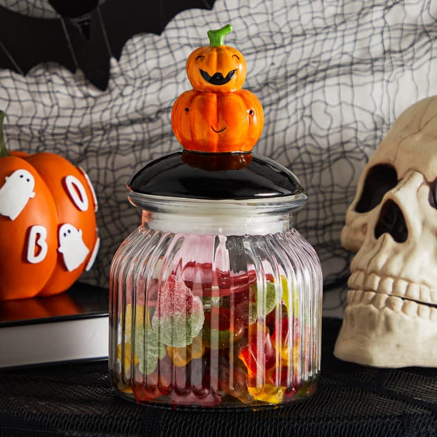 Hallow Scream Sweet Jar With Ceramic Lid - Pumpkin | Home Bargains