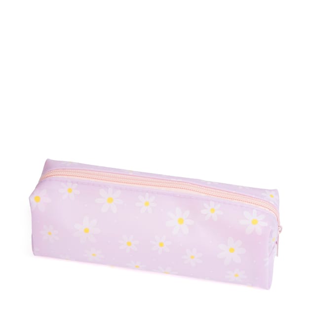 Stationery Store Daisy Printed Pencil Case - Purple | Home Bargains