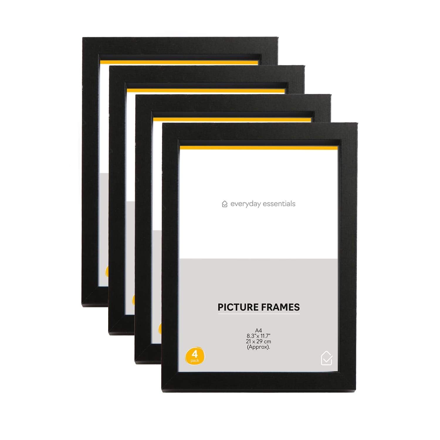 Everyday Essentials A4 Picture Frames 4 Pack | Home Bargains