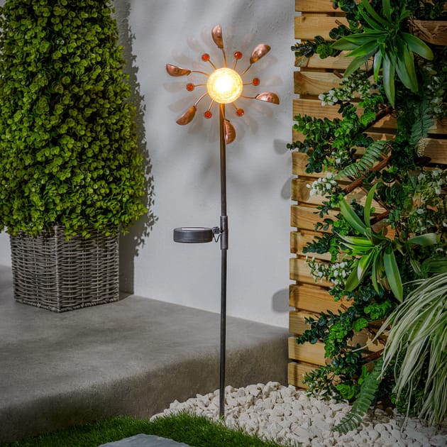 Firefly Solar Light Co Wind Spinner Stake Light - Bronze | Home Bargains