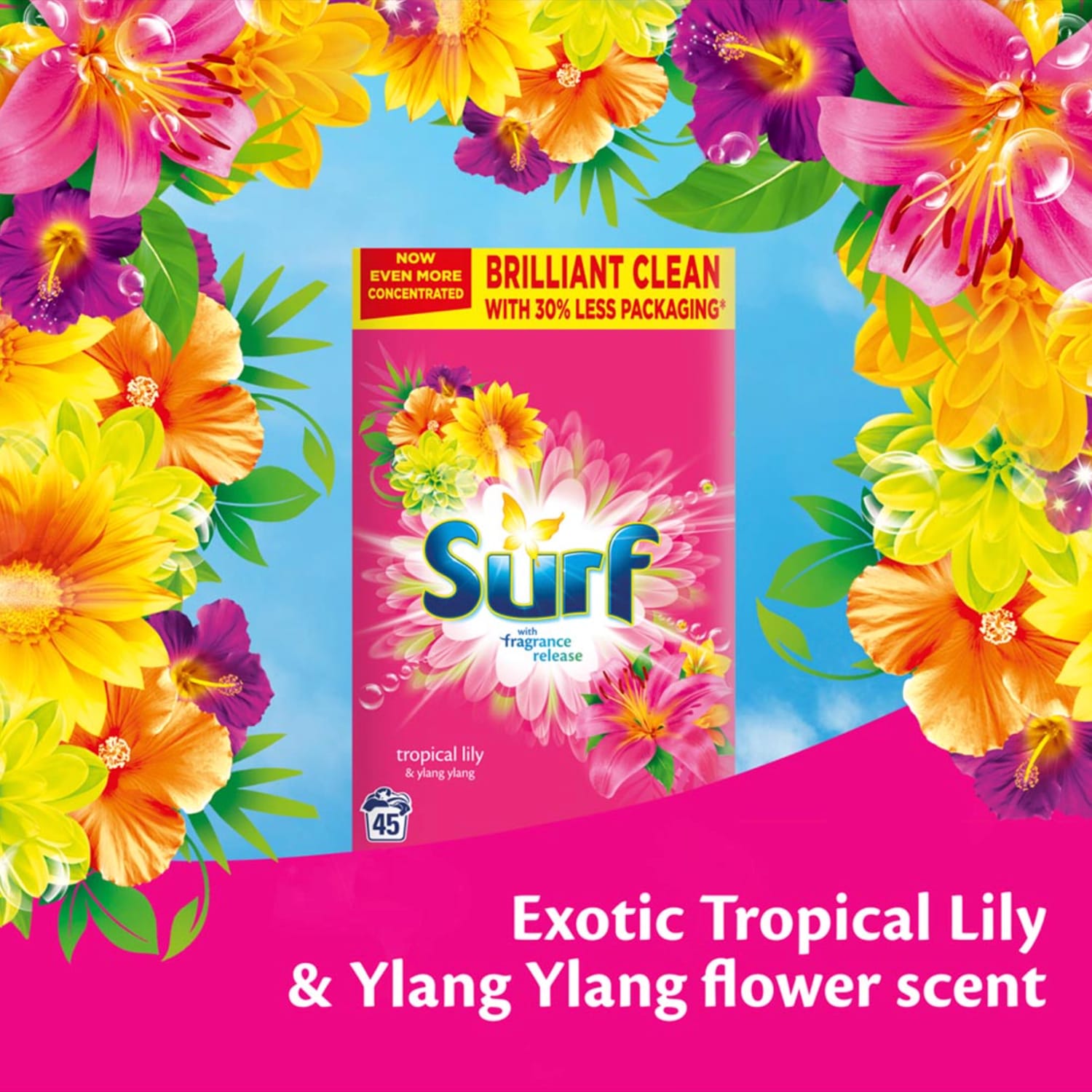 Surf Tropical Lily & Ylang-Ylang Laundry Powder 2.25kg 45 Washes | Home ...