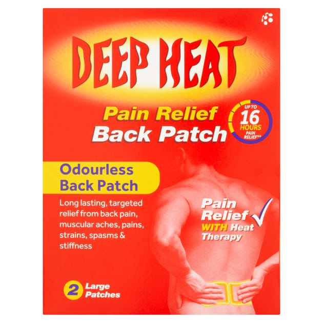 Deep Heat Pain Relief Back Patch 2 Large Patches | Home Bargains