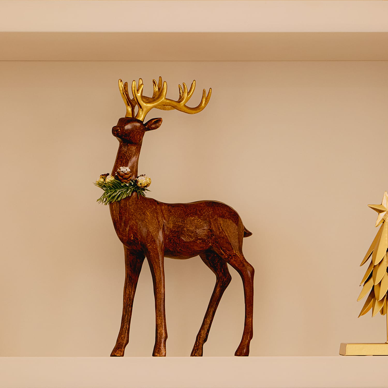 Winter Luxe Large Stag Decoration | Home Bargains