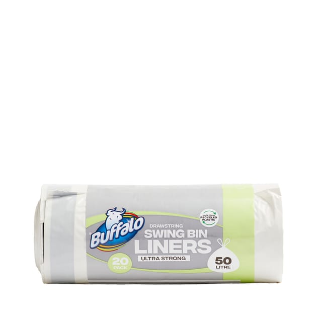 Buffalo Swing Bin 50L Drawstring Liners 20 Pack | Home Bargains