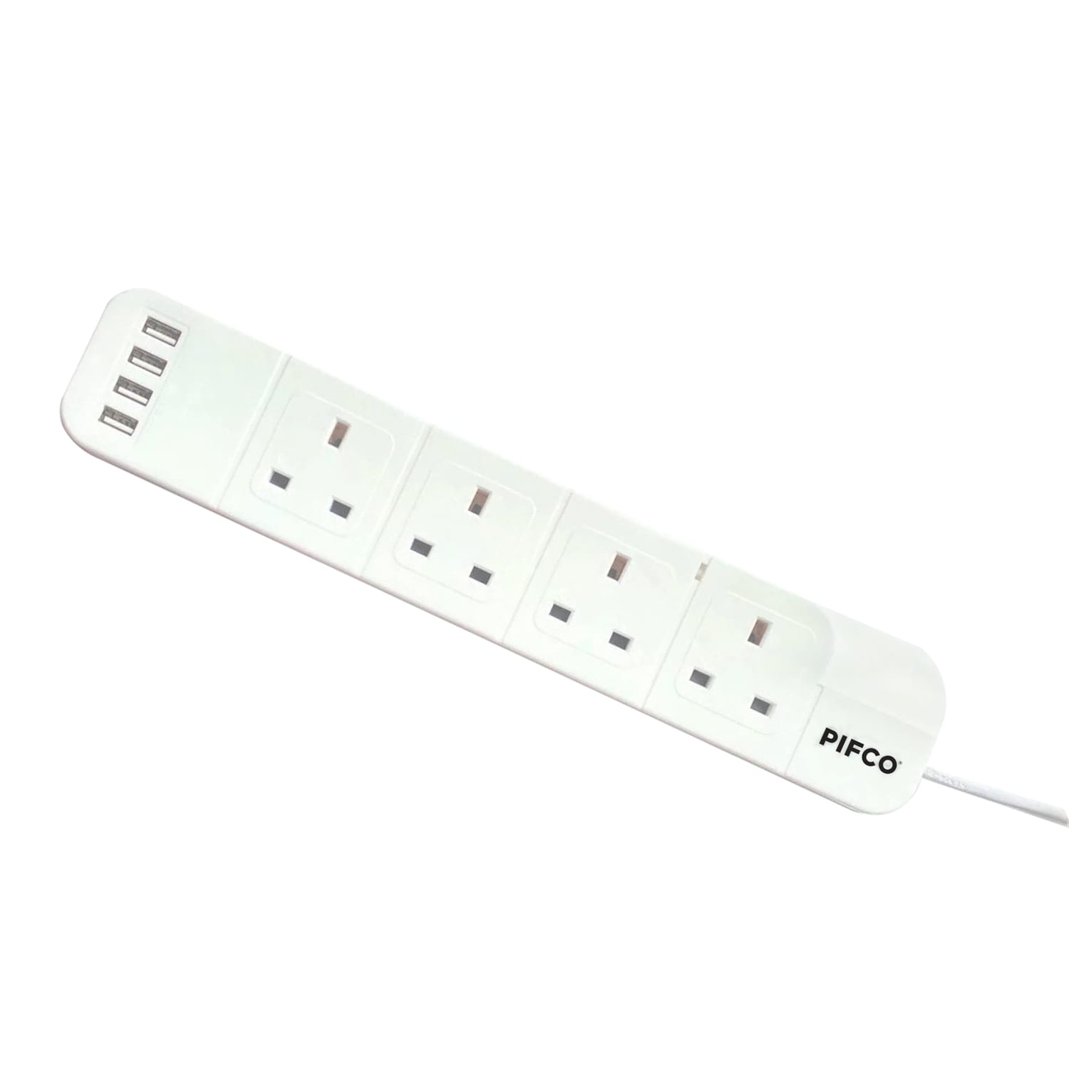 Pifco Extension Socket 2m - 4 Way Gang & 4 USB Port | Home Bargains
