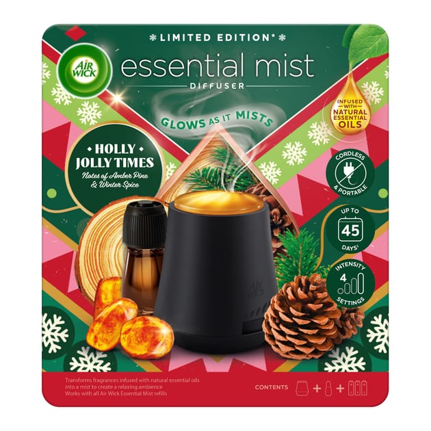 Air Wick Essential Mist Diffuser 20ml - Holly Jolly Times | Home Bargains