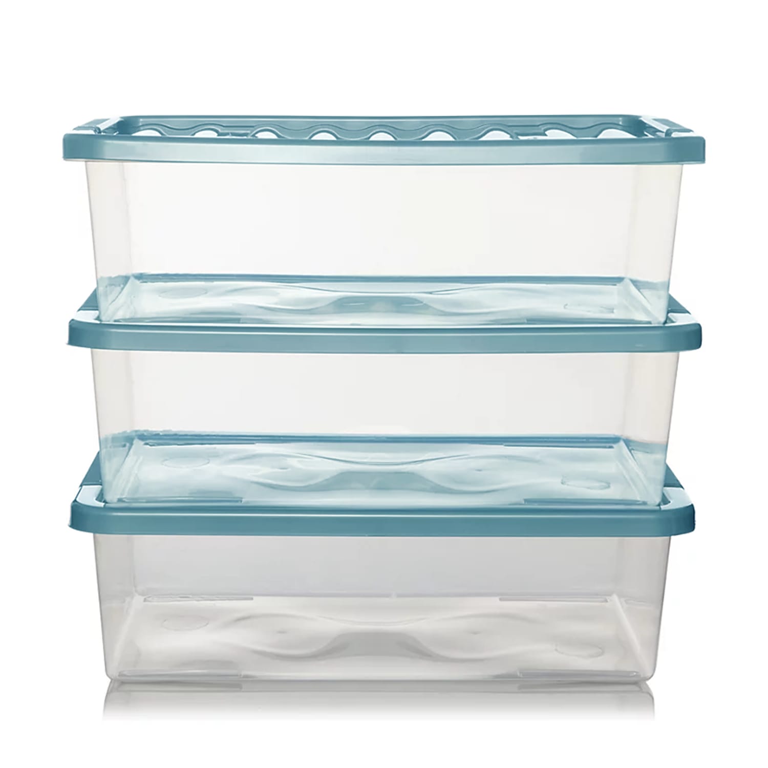 Everyday Essentials 32 Litre Under Bed Storage Boxes 3 Pack | Home Bargains