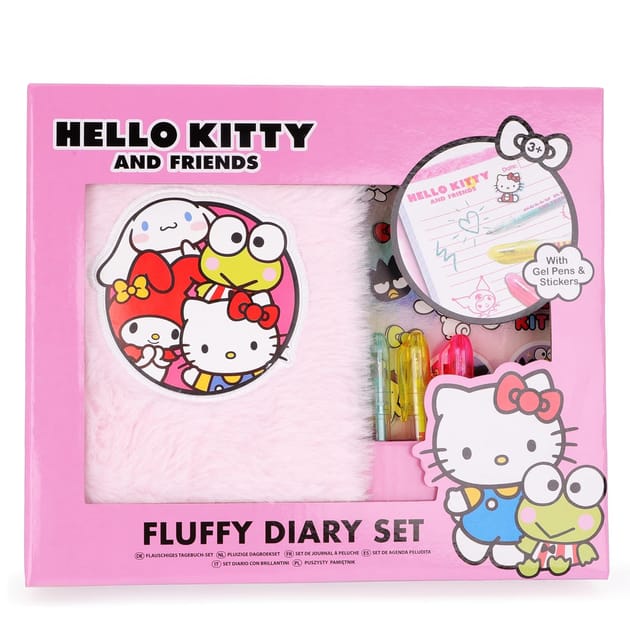 Hello Kitty And Friends Pink Fluffy Diary Set | Home Bargains