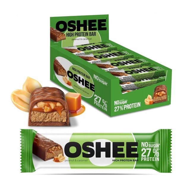 Oshee High Protein Bar Peanut & Caramel 49g x 12 | Home Bargains
