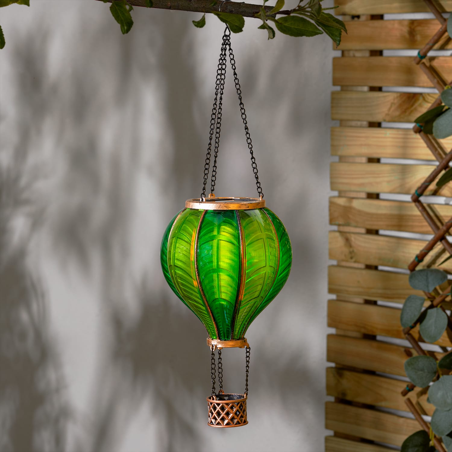 Firefly Solar Light Co Hanging Hot Air Balloon Solar Light - Green ...