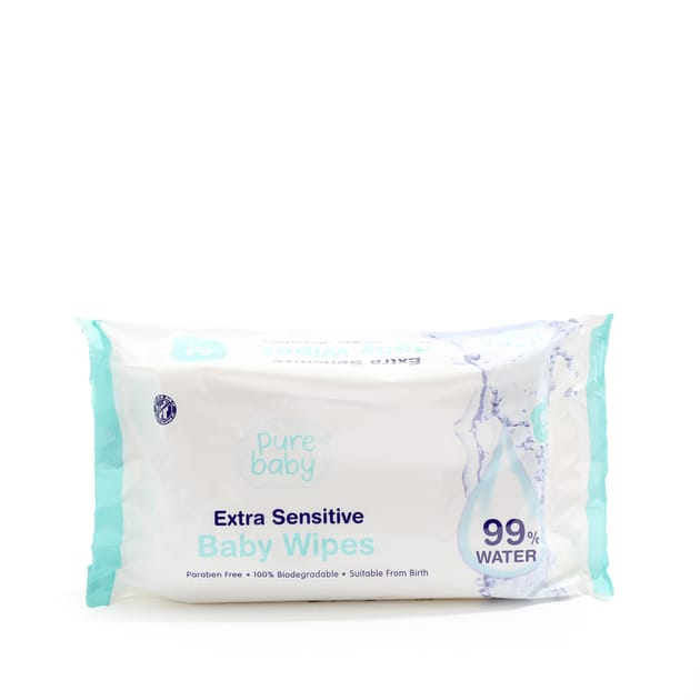 Pure Baby Extra Sensitives Baby Wipes 64's x24 | Home Bargains