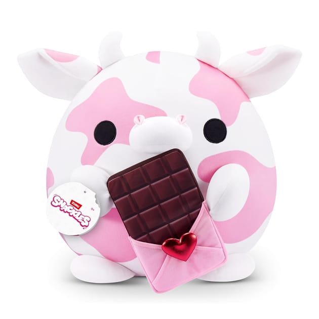 Snackles 14" Plush Valentine's Edition - Cow & Chocolate | Home Bargains