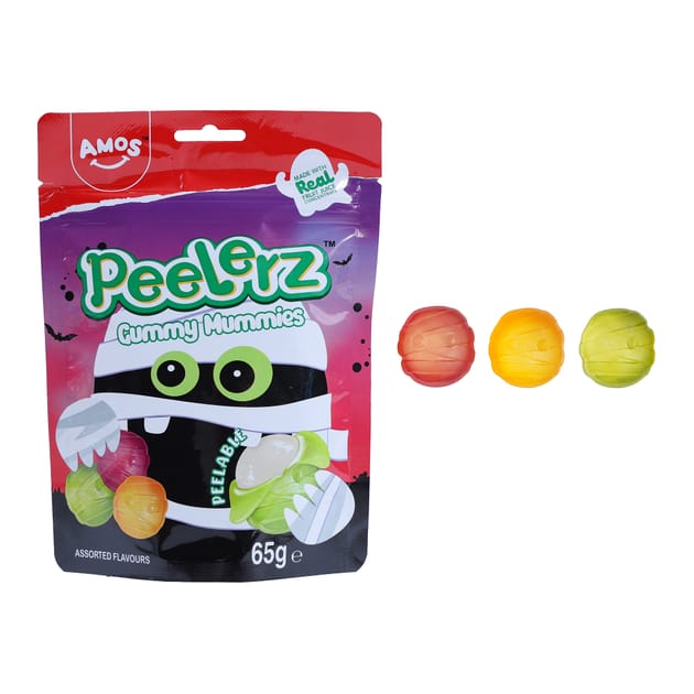 Amos Peelerz Gummy Mummies 65g | Home Bargains