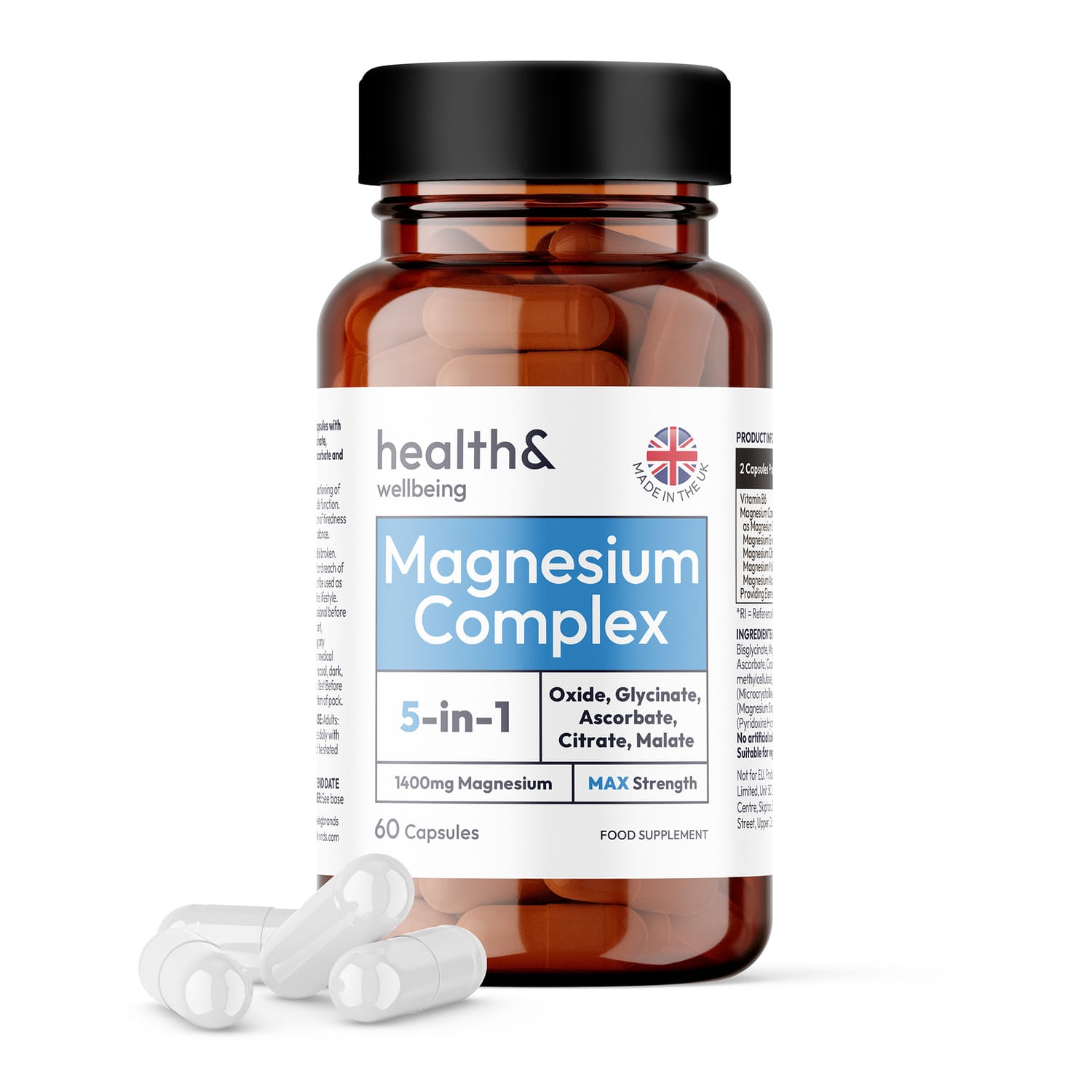 Health & Wellbeing Magnesium Complex 5in1 Capsules 60s | Home Bargains