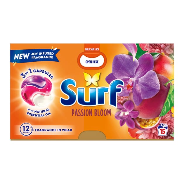 Surf 3in1 Laundry Washing Detergent Capsules 15 Washes - Passion Blooms ...