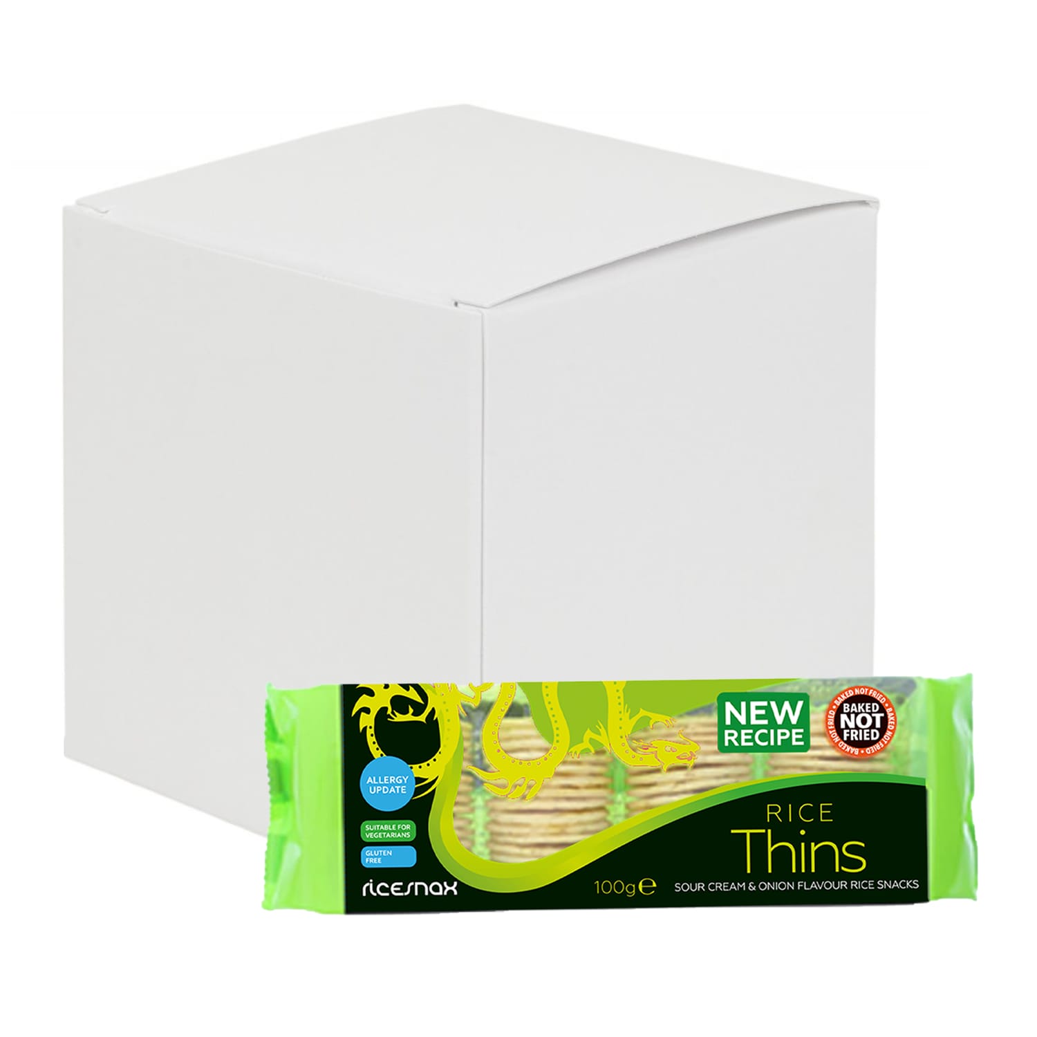 Ricesnax Rice Thins Sour Cream & Onion 100g x24 | Home Bargains