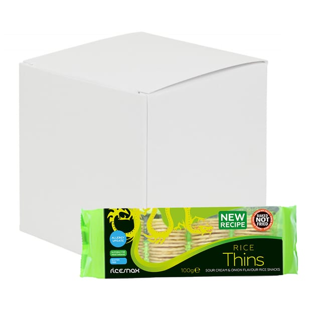 Ricesnax Rice Thins Sour Cream & Onion 100g x24 | Home Bargains