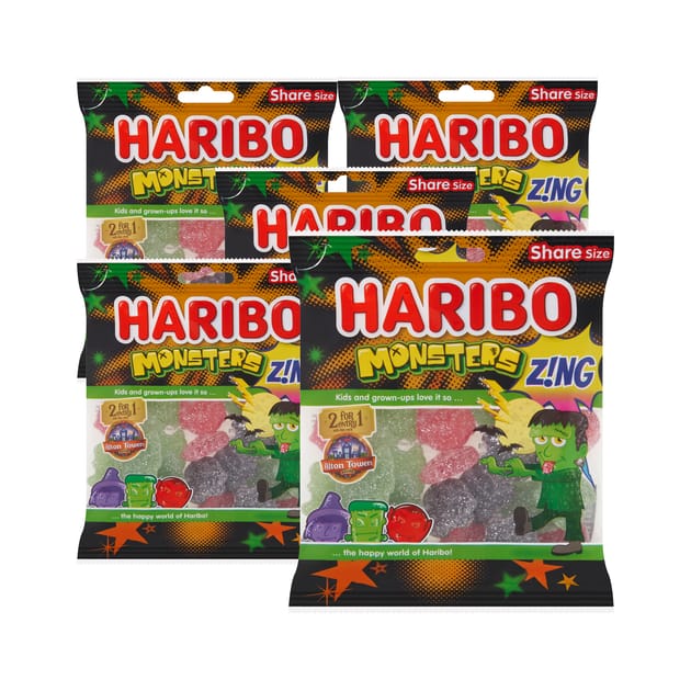 Haribo Monsters Zing 160g x5 | Home Bargains