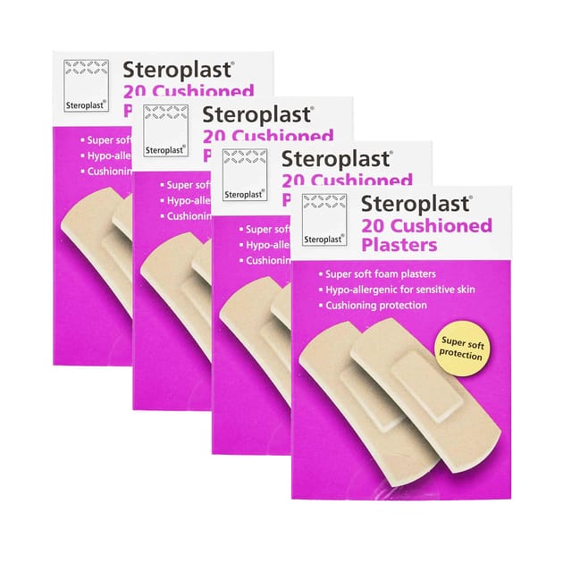 Steroplast Cushioned Plasters 20s x4 | Home Bargains