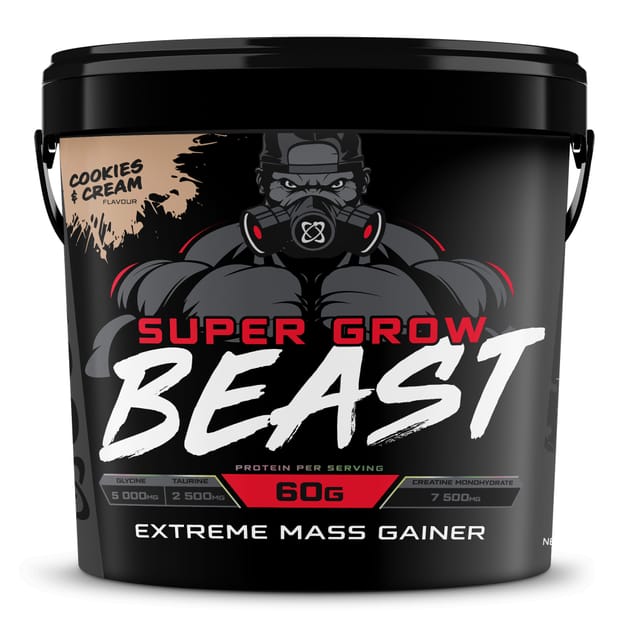 USN Super Grow Beast Extreme Mass Gainer 3kg - Cookies & Cream | Home ...