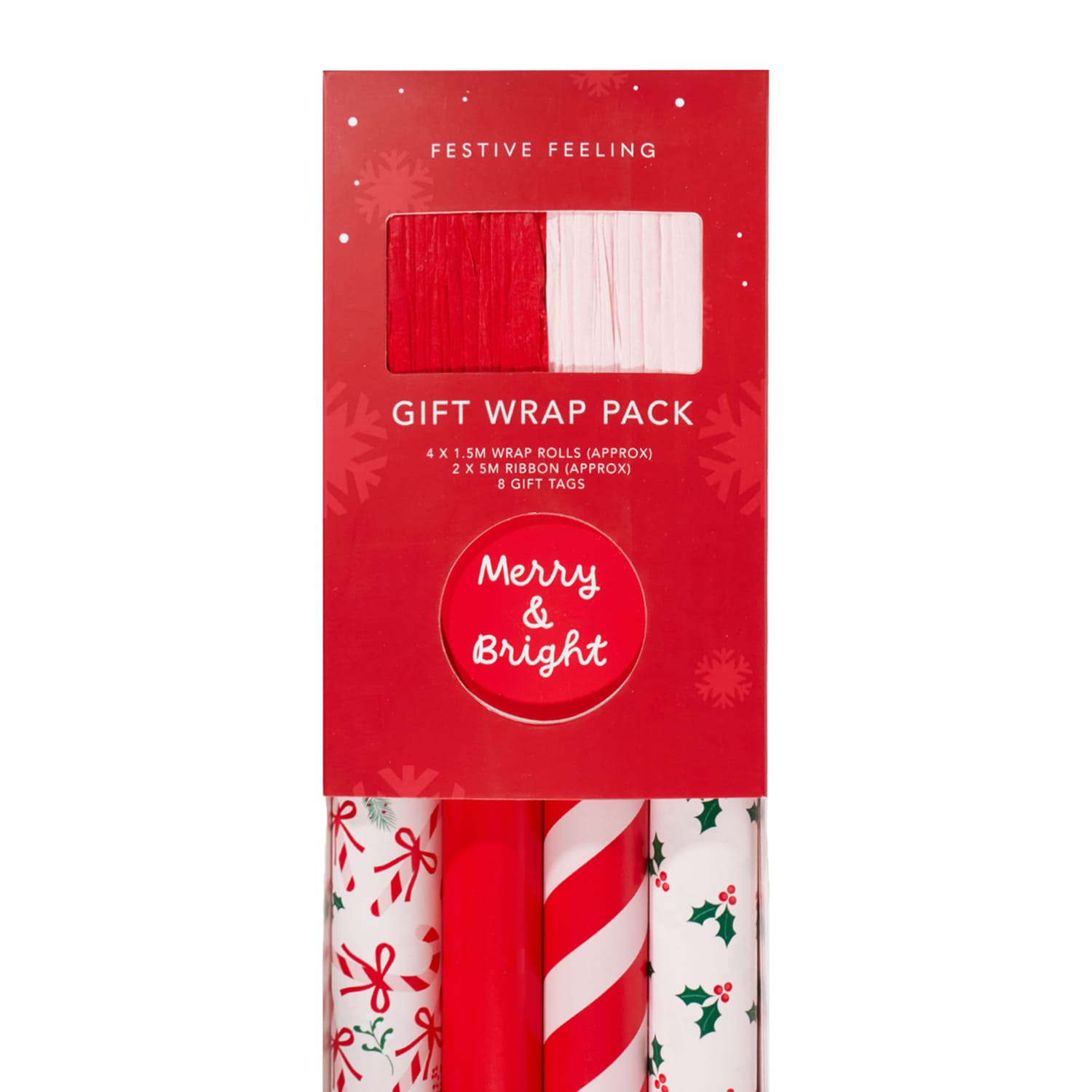 Festive Feeling Candy Cane Gift Wrap Pack | Home Bargains