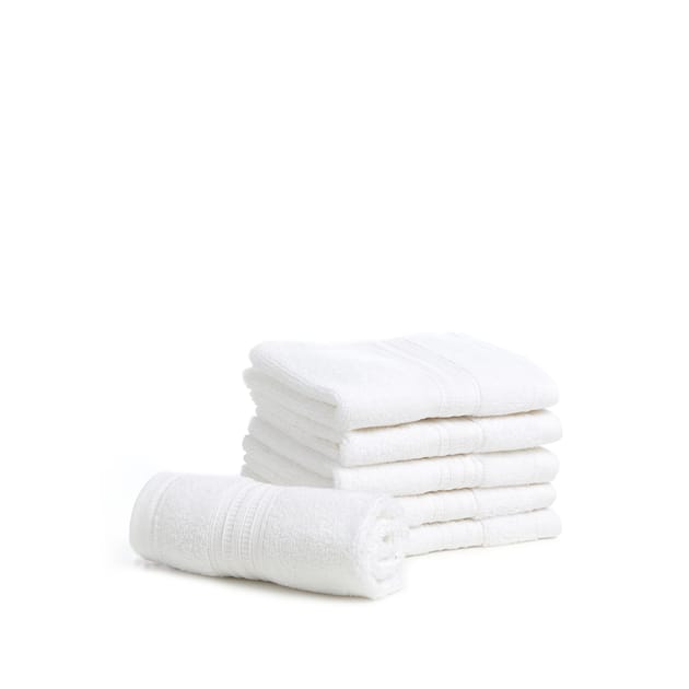 Home Collections White 6 Luxury Face Cloths | Home Bargains