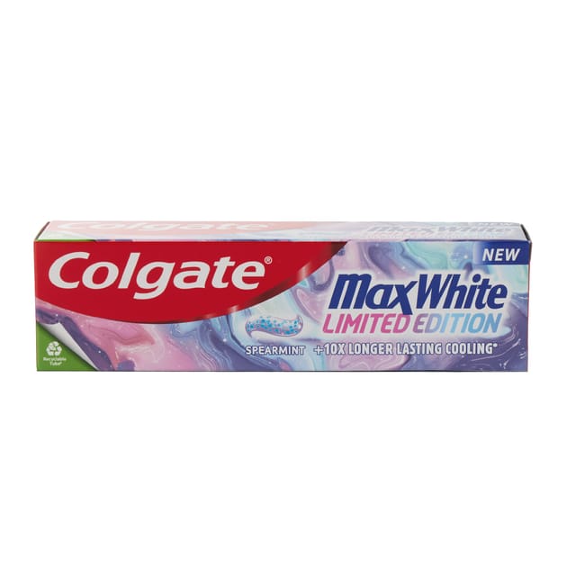 Colgate Max White Limited Edition Spearmint Toothpaste 75ml | Home Bargains