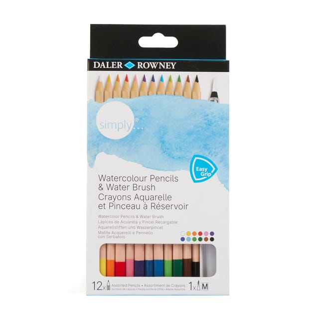 Daler-Rowney Watercolour Pencils & Water Brush | Home Bargains
