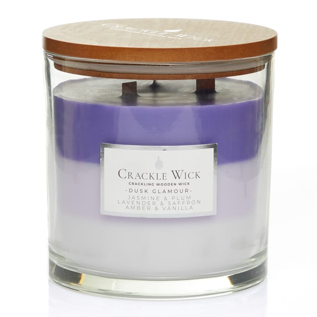Crackle Wick Candle Jar 1.2kg - Dusk Glamour | Home Bargains