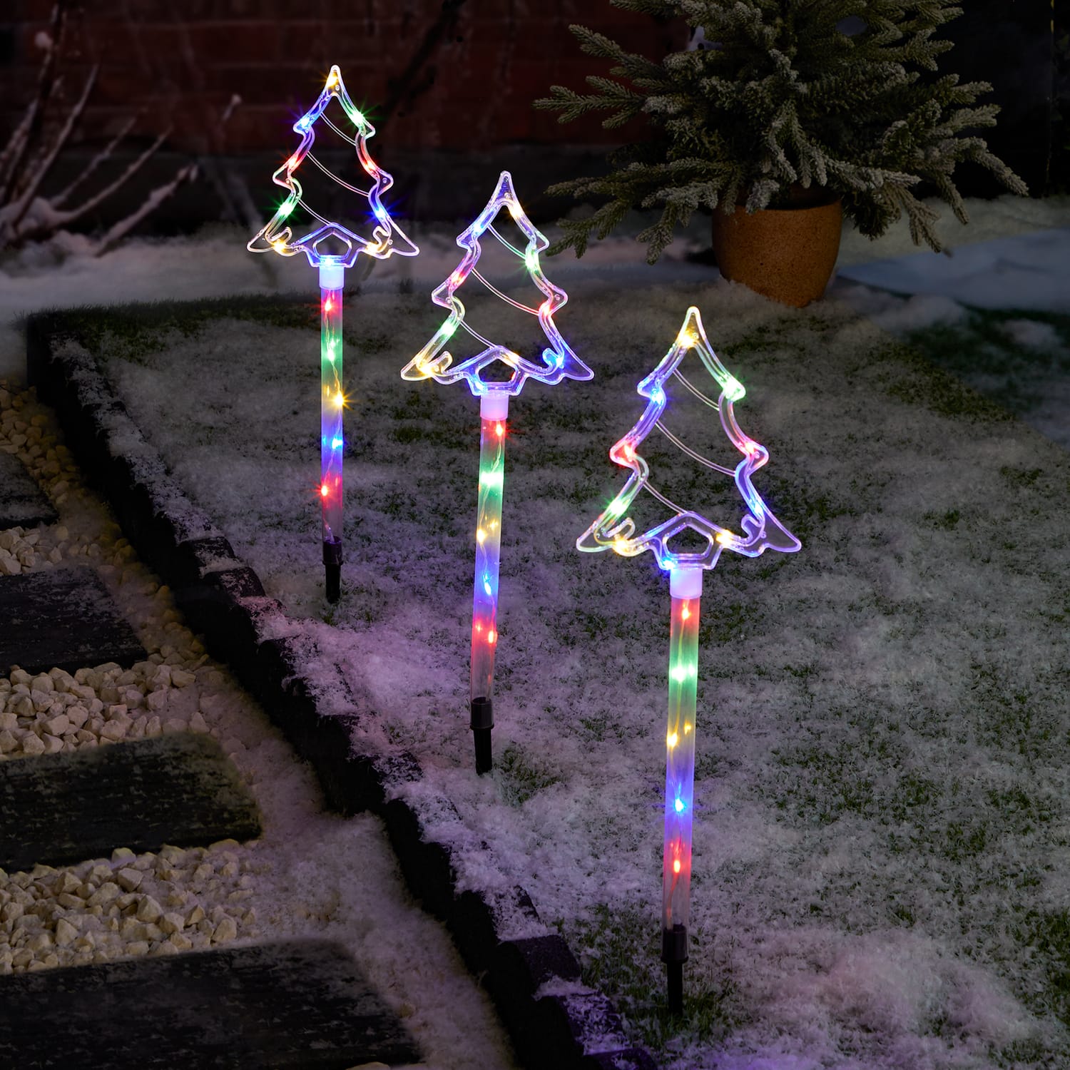 Prestige Battery Operated LED Tree Stake Lights 3 Pack | Home Bargains