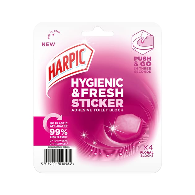 Harpic Floral Hygienic & Fresh Sticker Blocks 4 Pack | Home Bargains
