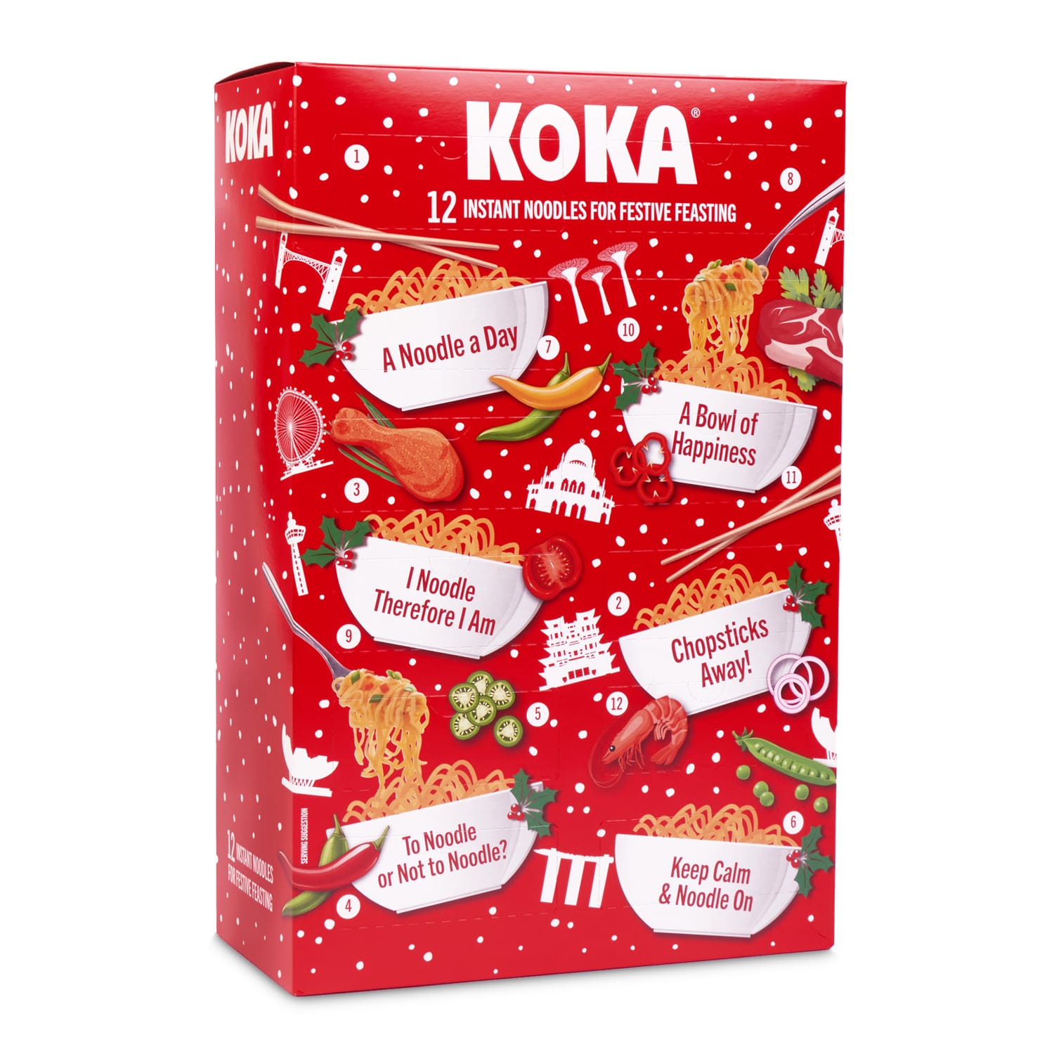 Koka Noodles Advent Calendar 12 Instant Noodles For Festive Feasting ...