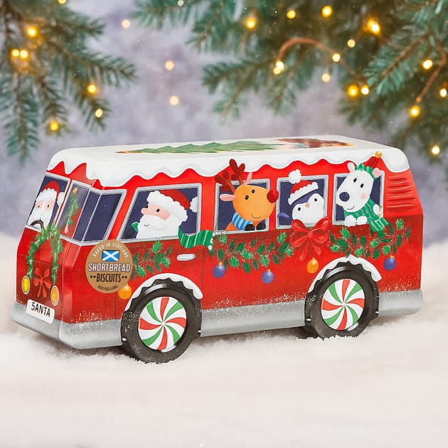 Christmas Camper Van Shortbread Biscuit Tin 320g | Home Bargains