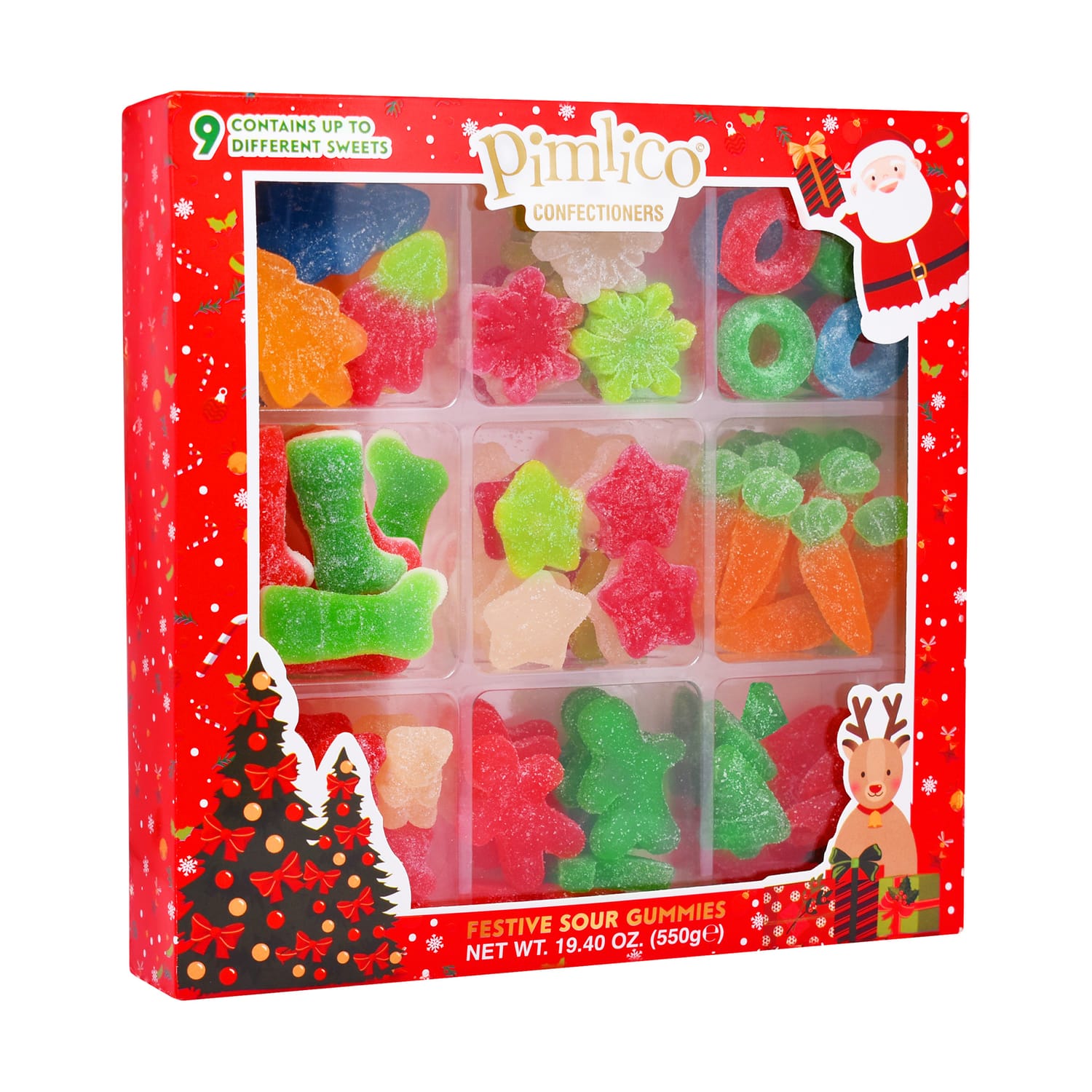 Pimlico Festive Sour Gummies Selection Box 550g | Home Bargains