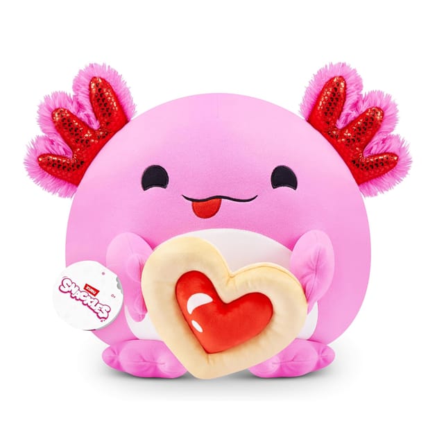 Snackles 14" Plush Valentine's Edition - Axolotl & Cookie | Home Bargains
