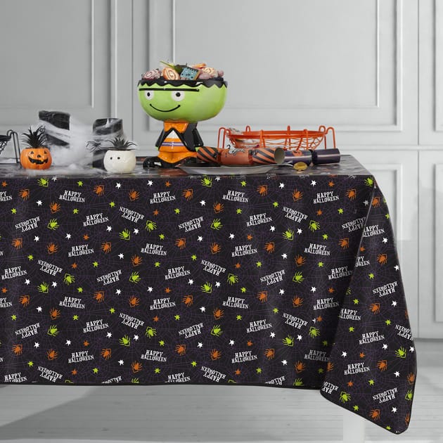 Hallow Scream Wipe Clean Table Cover - Spider | Home Bargains