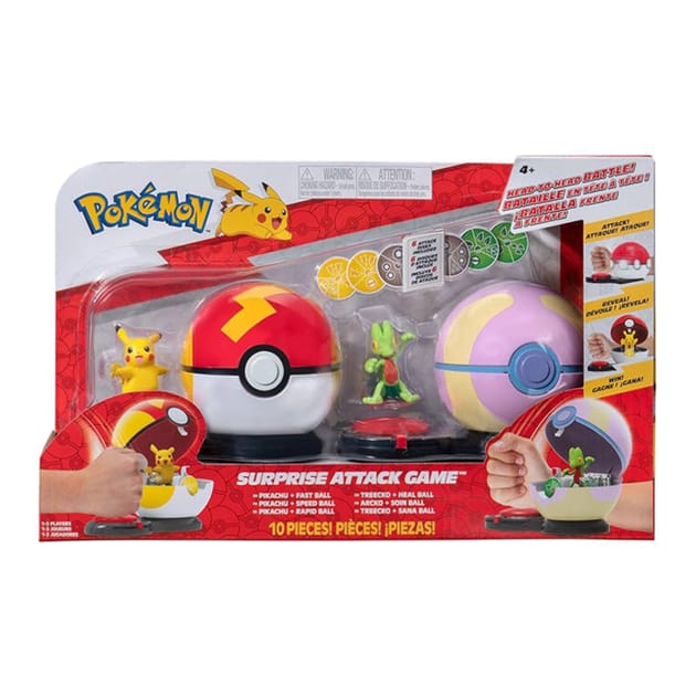 Jazwares Pokemon Surprise Attack Game Multi-Pack - Pikachu & Treecko | Home Bargains