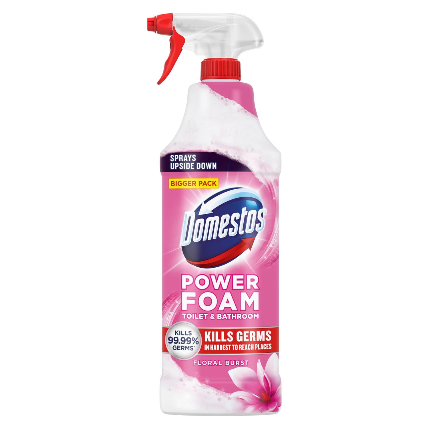 Domestos Power Foam Toilet & Bathroom Cleaner Spray Floral Burst 650ml ...