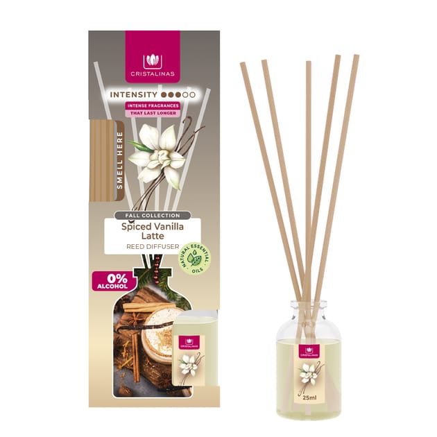 Cristalinas Reed Diffuser 25ml - Spiced Vanilla Latte | Home Bargains