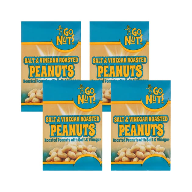 Go Nuts Salt & Vinegar Roasted Peanuts 50g x4 | Home Bargains